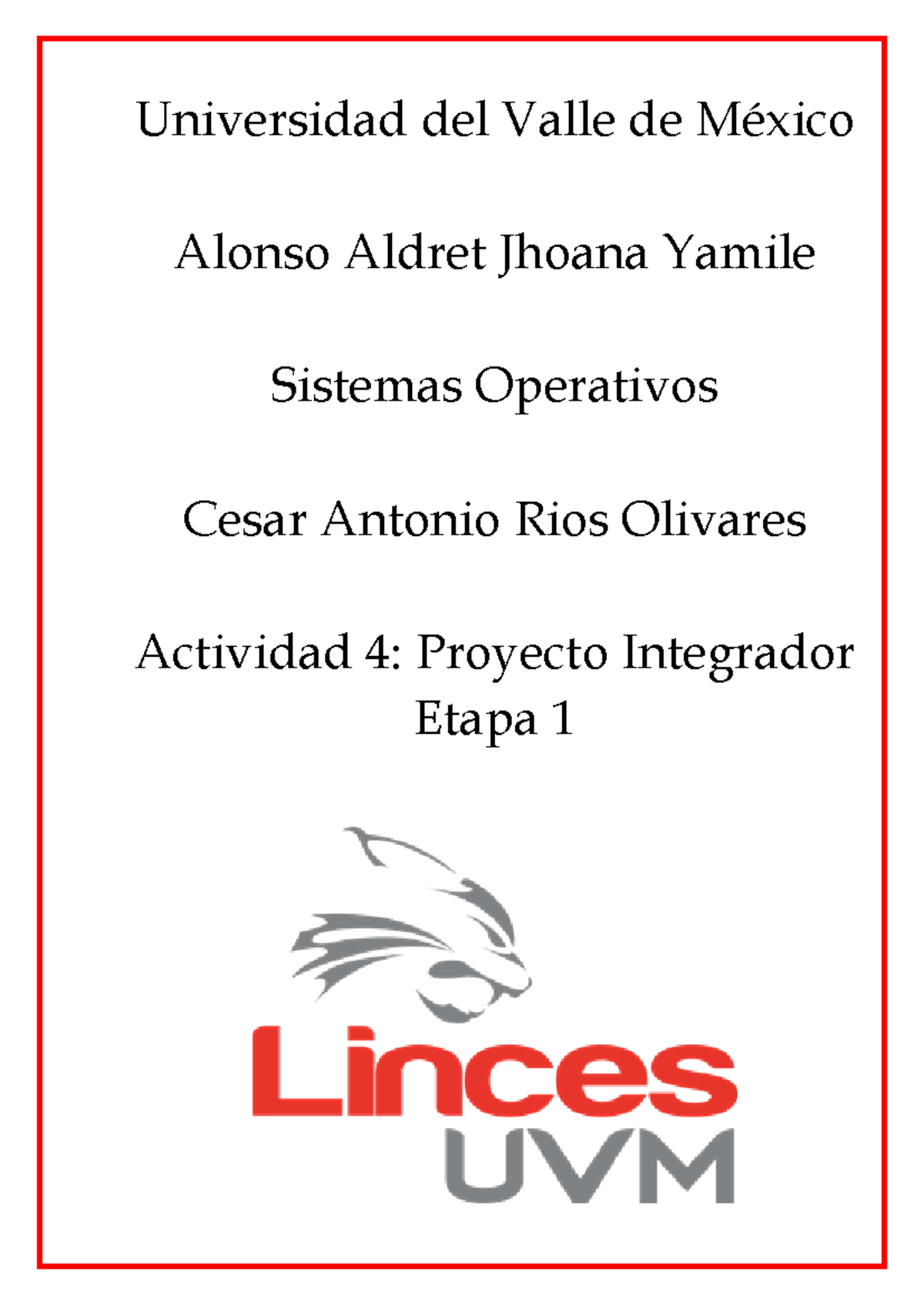 A9 JYAA Sistemas - hsuhiua - Universidad del Valle de México Alonso ...