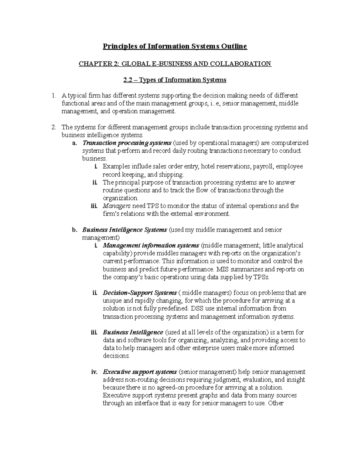 Principles Of Info Sys Chapter 2 2 Principles Of Information Systems Outline Chapter 2