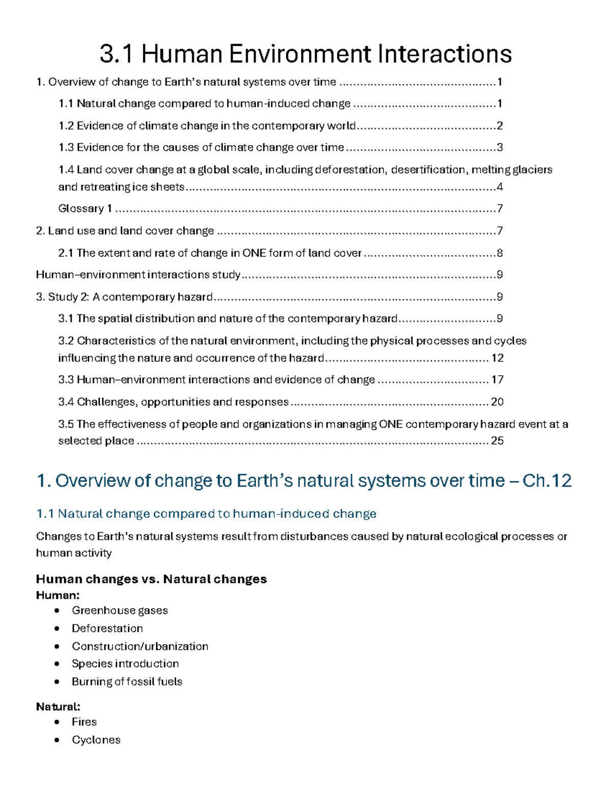 Human Environment Interactions - 3 Human Environment Interactions ...