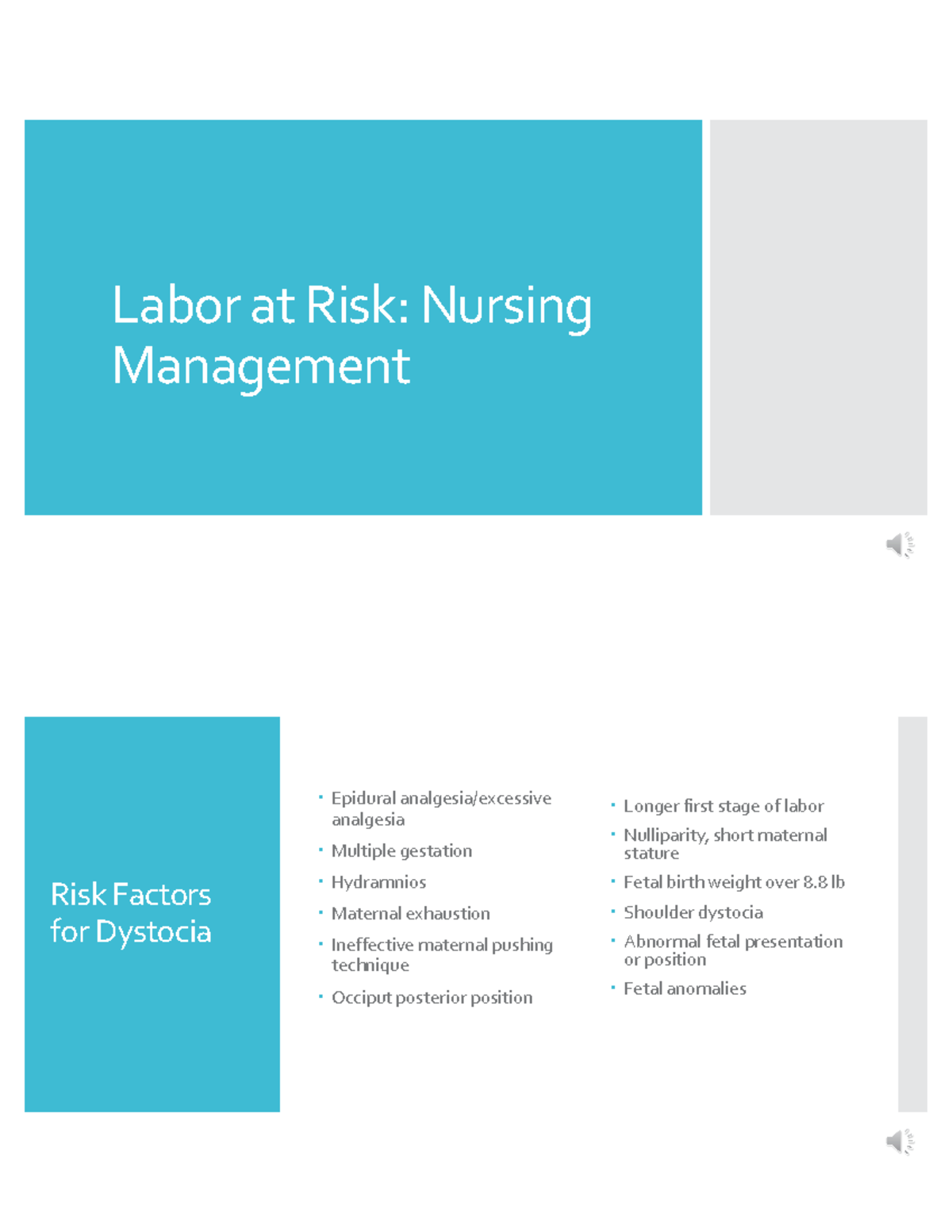 Labor at Risk Nursing Management - Labor at Risk: Nursing Management ...