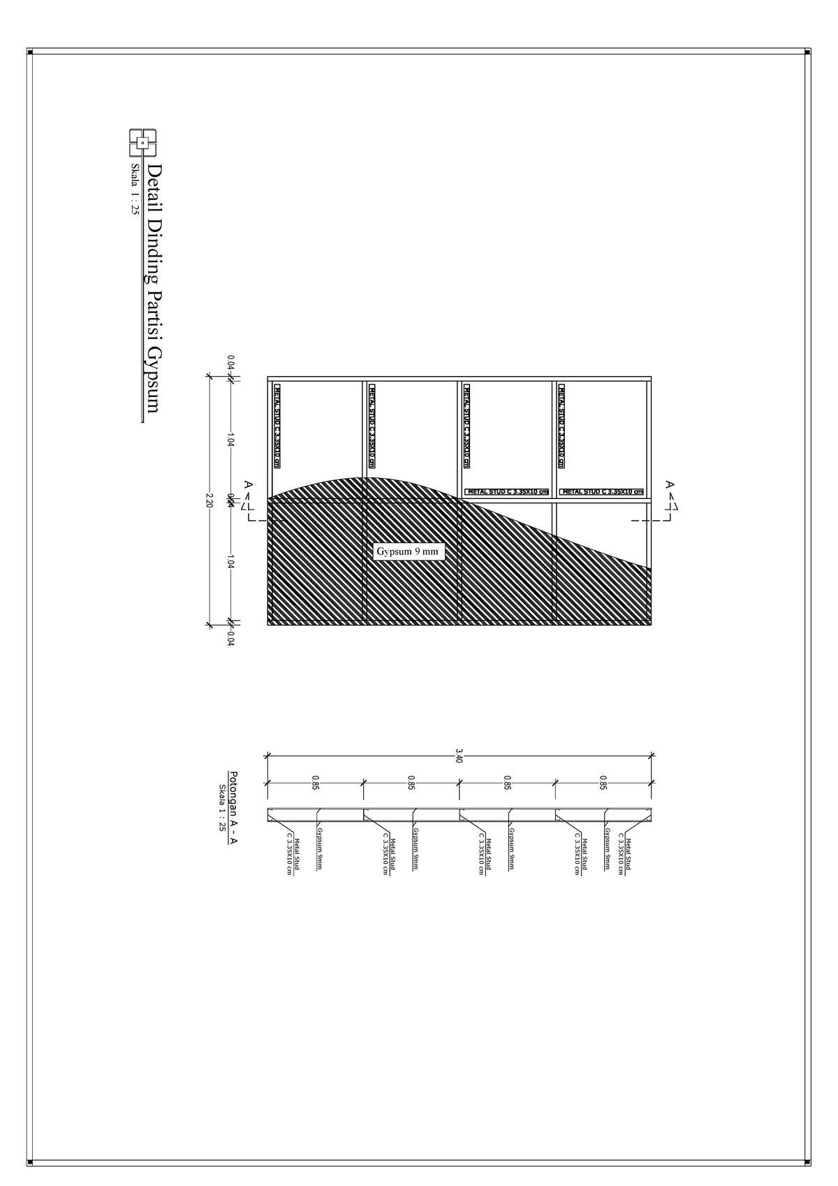 Detail dinding - denah pintu - Derecho romano - Skala 1 : 25 Detail ...