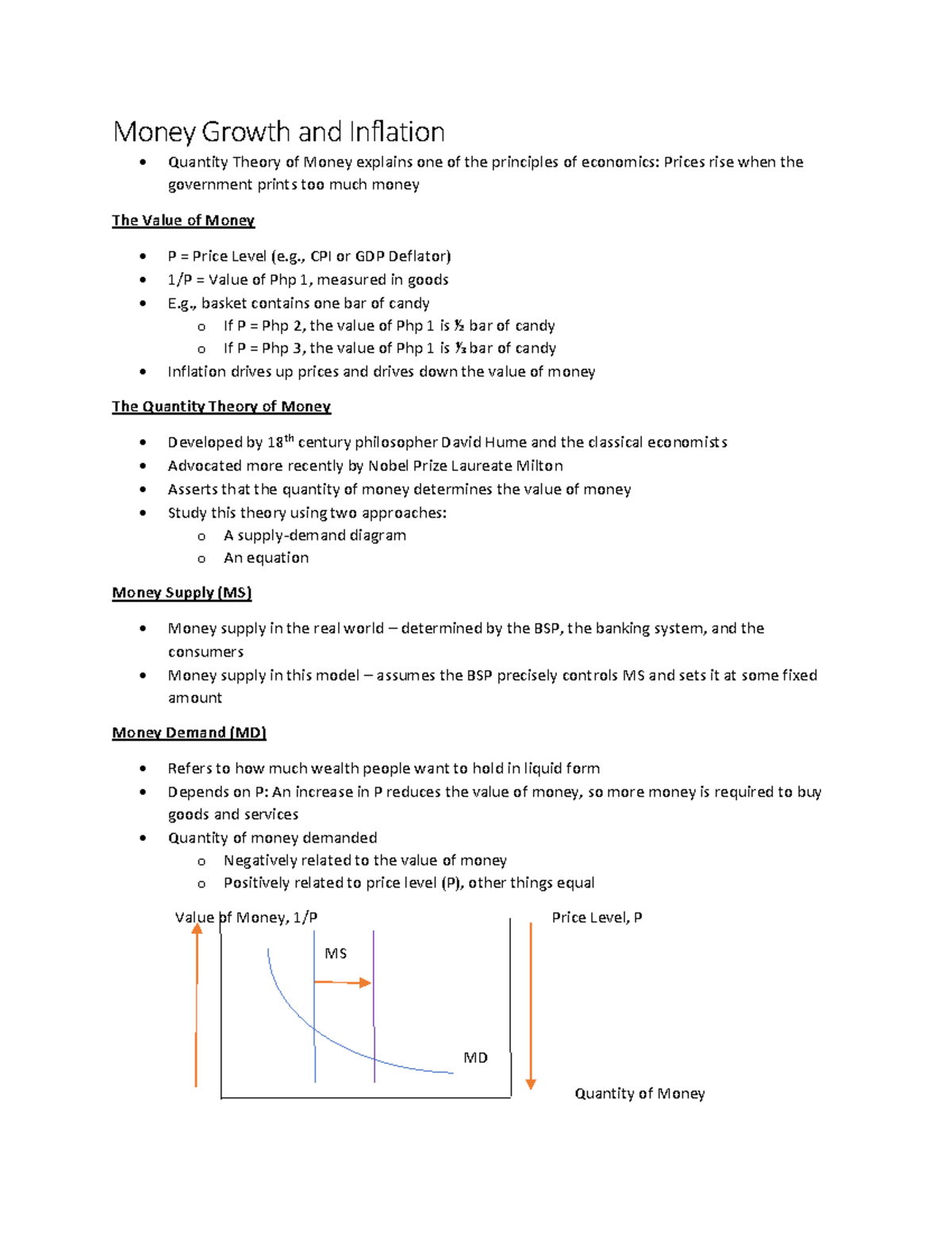 Econ 100.1 LE 2 Part 4 - Money growth and inflation - Money Growth and ...