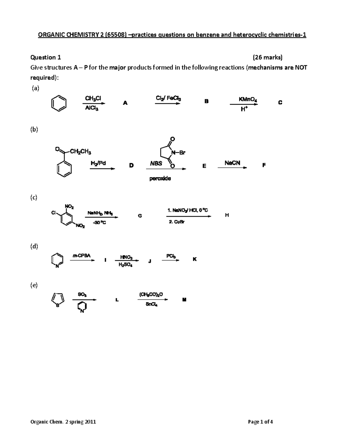 Organic Chemistry 2 practise questions 2 - ORGANIC CHEMISTRY 2 (65508 ...