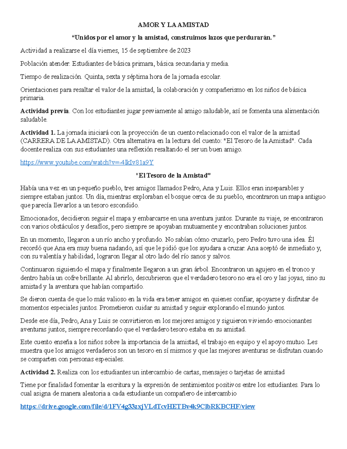Celebracion.dia Amory Amistad - AMOR Y LA AMISTAD “Unidos por el amor y ...