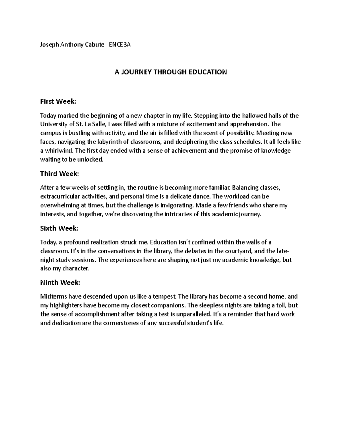 Rizal-Journal Drafts- Cabute - Joseph Anthony Cabute ENCE3A A JOURNEY ...