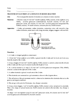 Dokumen tips chemistry experiment 5 stpm - Chemistry 1 - Studocu