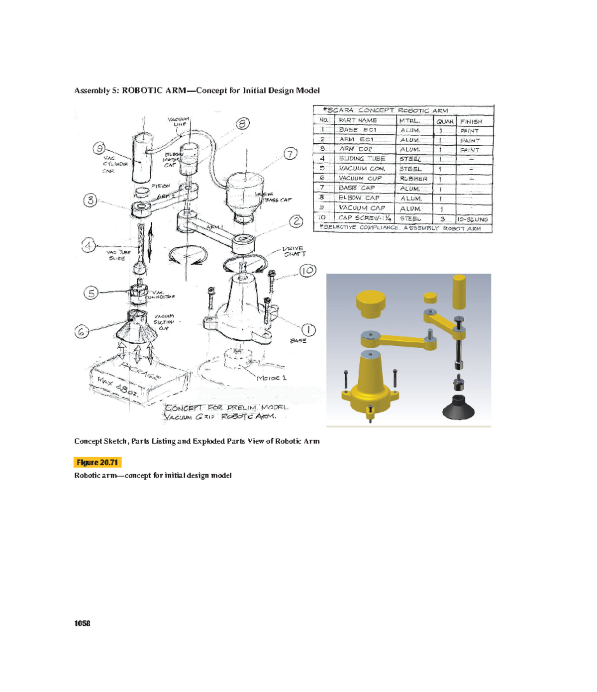 20-71 Robotic arm Assembly - Assembly 5: ROBOTIC ARM—Concept for Initial Design Model Figure 20 ...