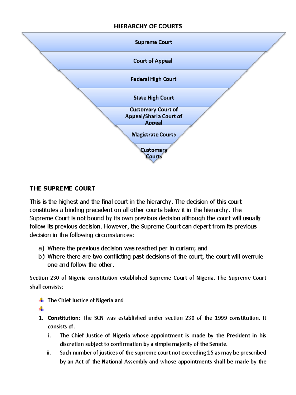 Hierarchy OF Courts - Bus Law - Supreme Court Court of Appeal Federal ...