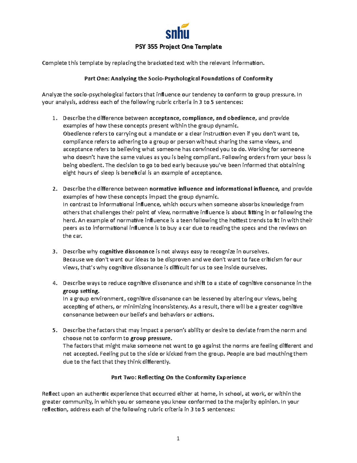 PSY 355 Project One Template - PSY 355 Project One Template Complete ...