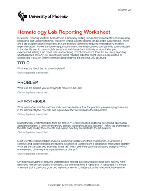 Bio290 v3 wk2 the cell structure lab report - BIO/290 v Lab Report – Cell Structure In science ...