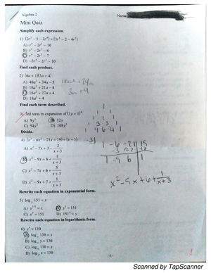 MATH 4 - simple algebra - MATH 151 - Studocu