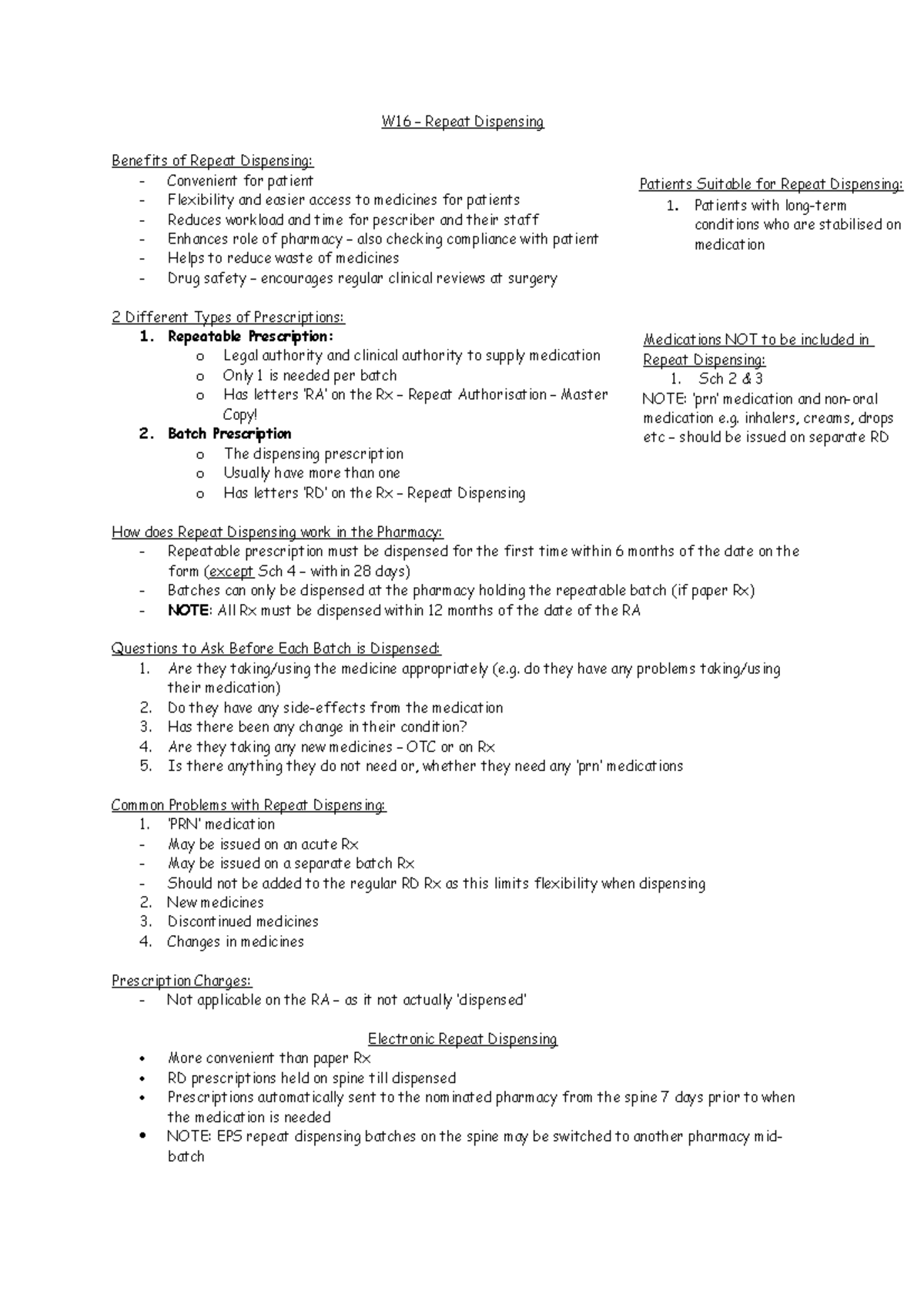 W16 - Repeat Dispensing - W16 – Repeat Dispensing Benefits of Repeat ...