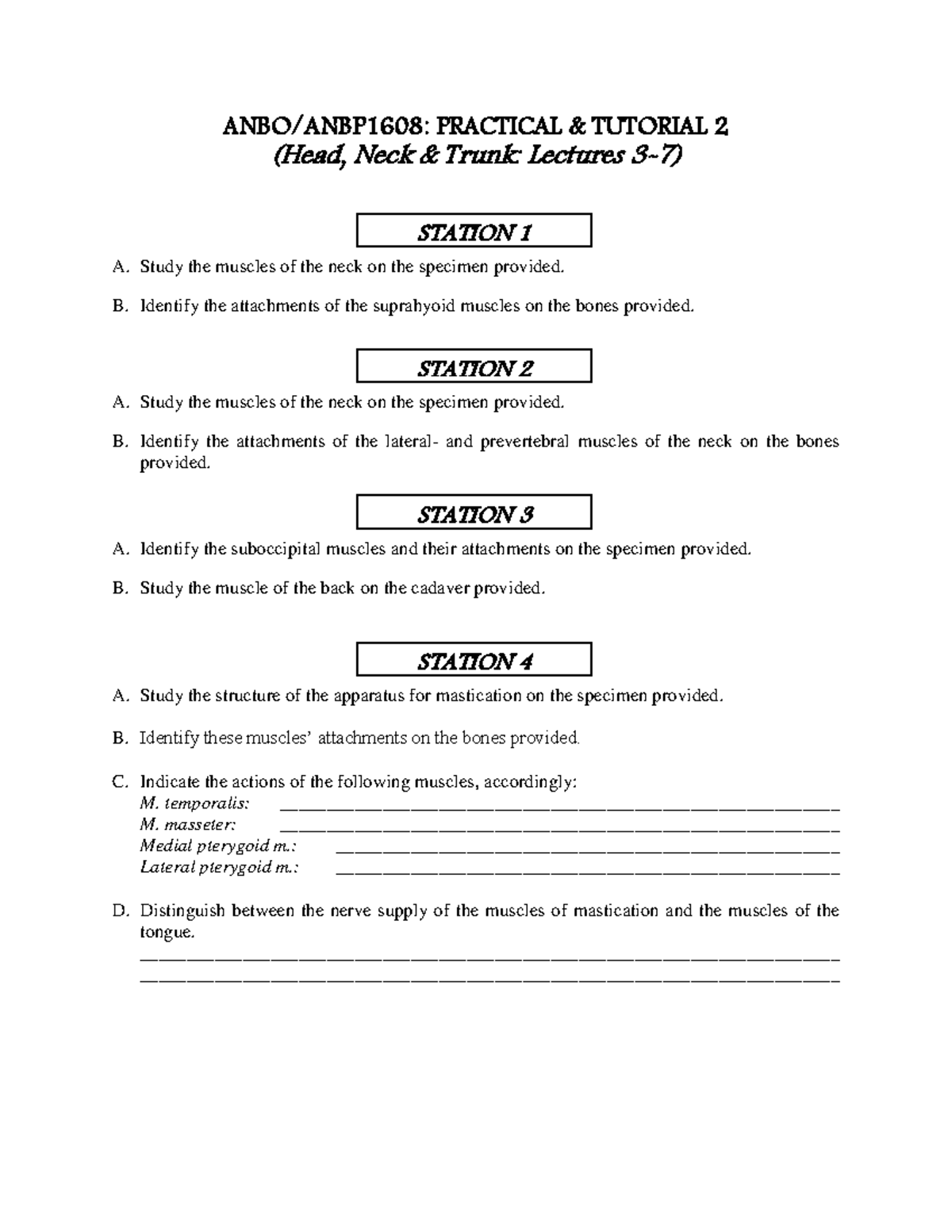 Handout HNT Practical 2 - ANBO/ANBP1608: PRACTICAL & TUTORIAL 2 (Head ...