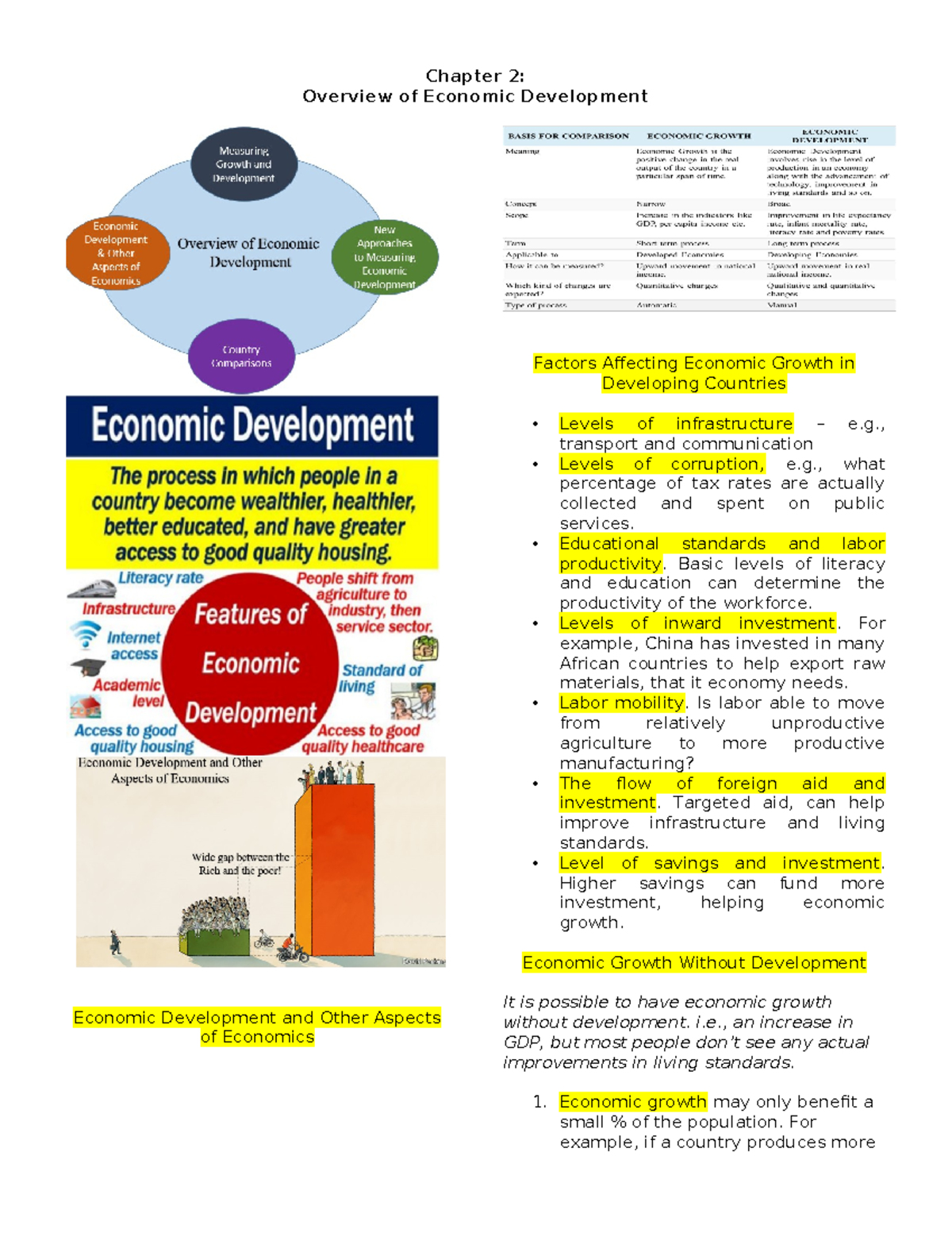 Chapter 2 - It shows the Overview of Economic Development. - Chapter 2 ...