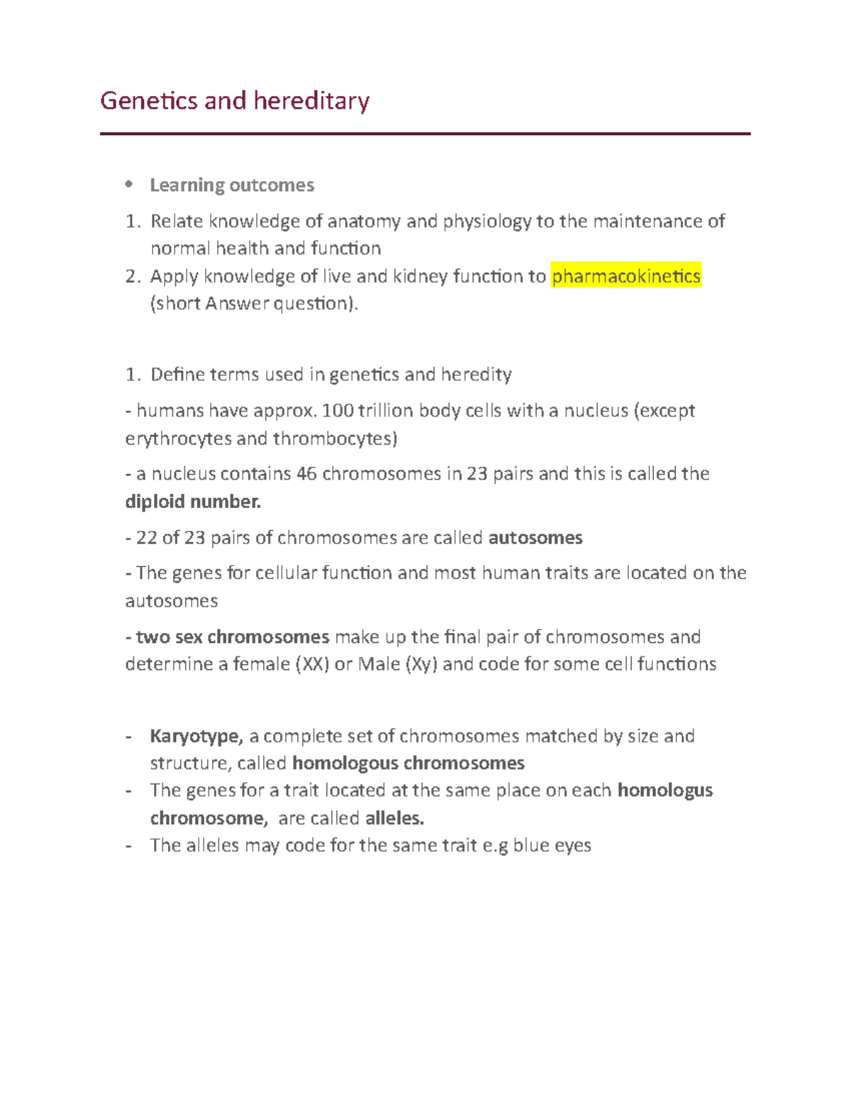 Genetics and hereditary - Define terms used in genetics and heredity ...