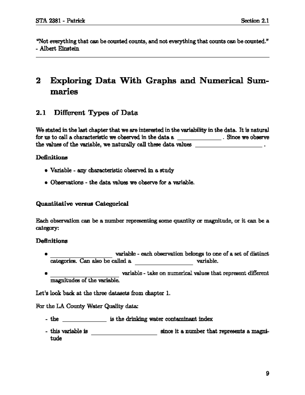009 - 032 Chapter 2 - Class notes - STA 3381 - Studocu