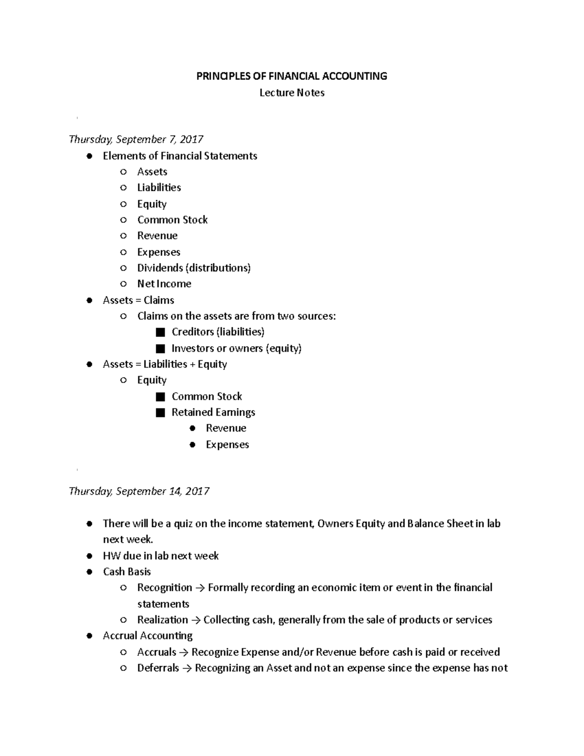 ACCOUNTG 221 Lecture Notes - PRINCIPLES OF FINANCIAL ACCOUNTING Lecture ...