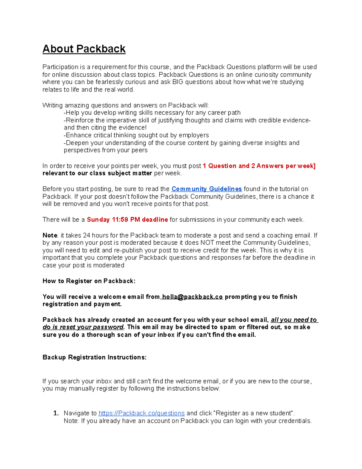 About Packback, how to use it - About Packback Participation is a ...