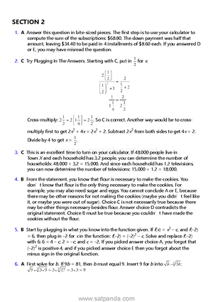 Sat math practice test 3 answers www - SECTION 6 B The best way to ...
