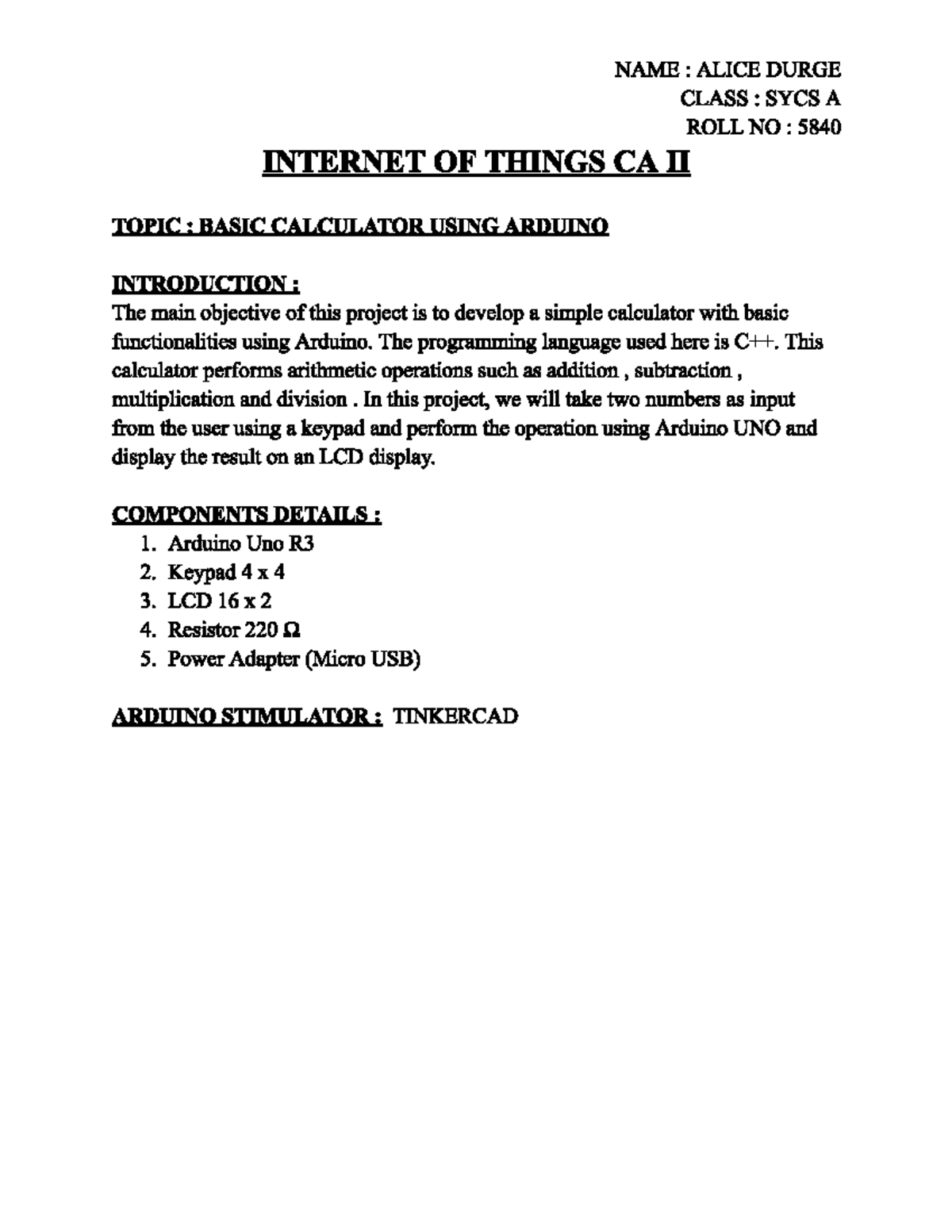 5840 IOT Project - fcgvhjkkljhg - Internet Of Things - Studocu