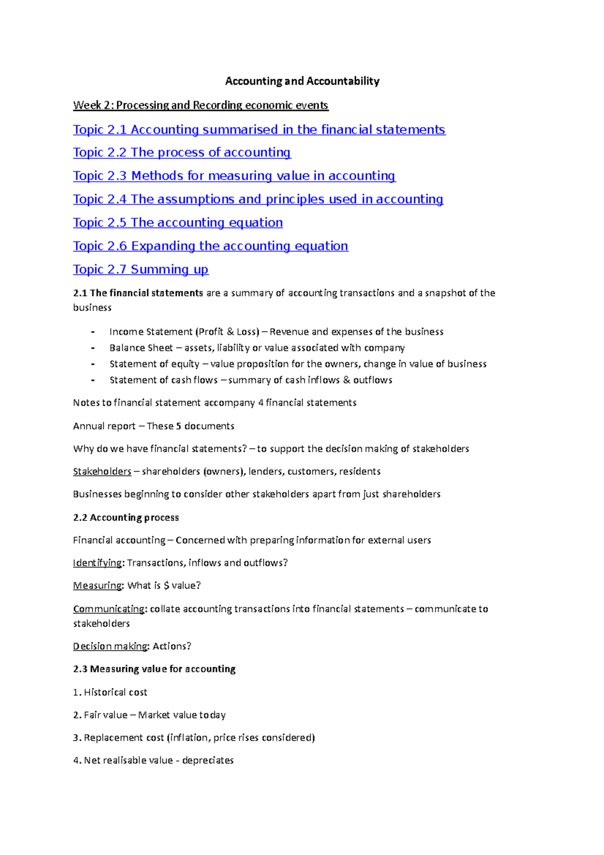 Accounting and Accountability Notes - Accounting and Accountability ...