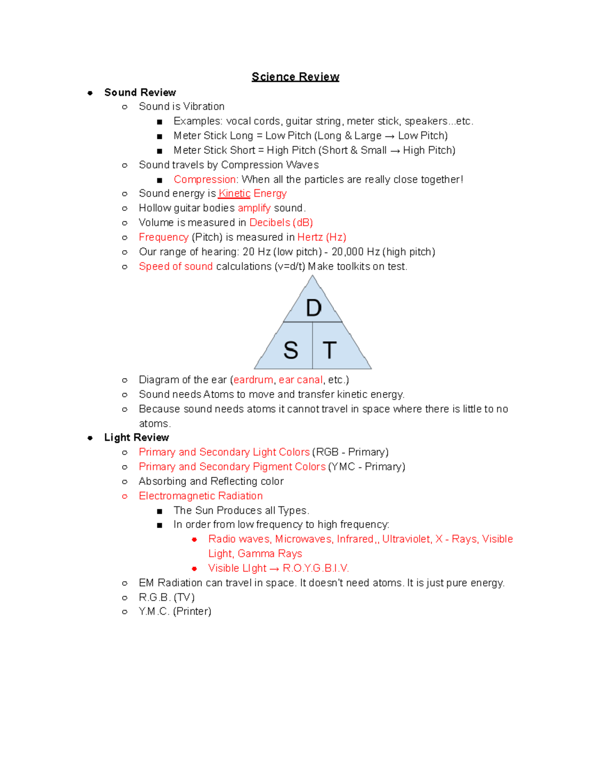 Sound and Light Science Review - Science Review Sound Review Sound is ...