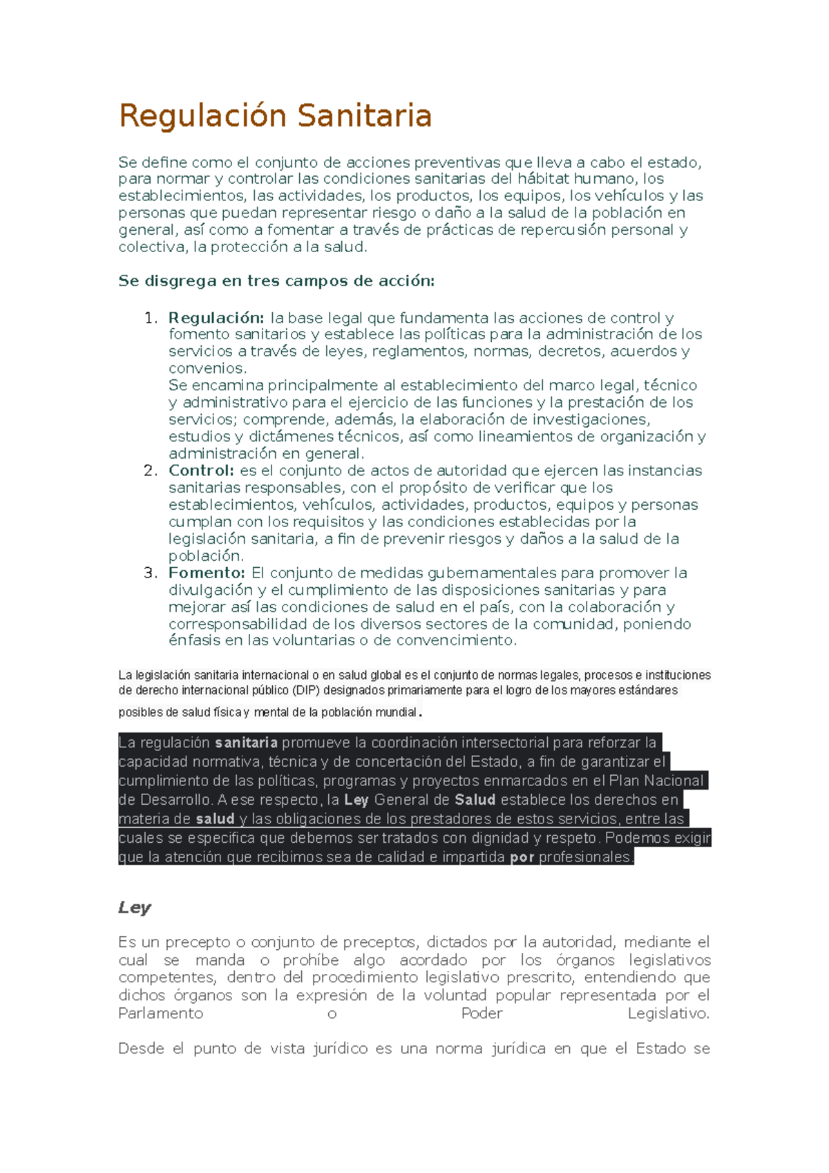 Regulación Sanitaria - conceptos básicos - Regulación Sanitaria Se ...