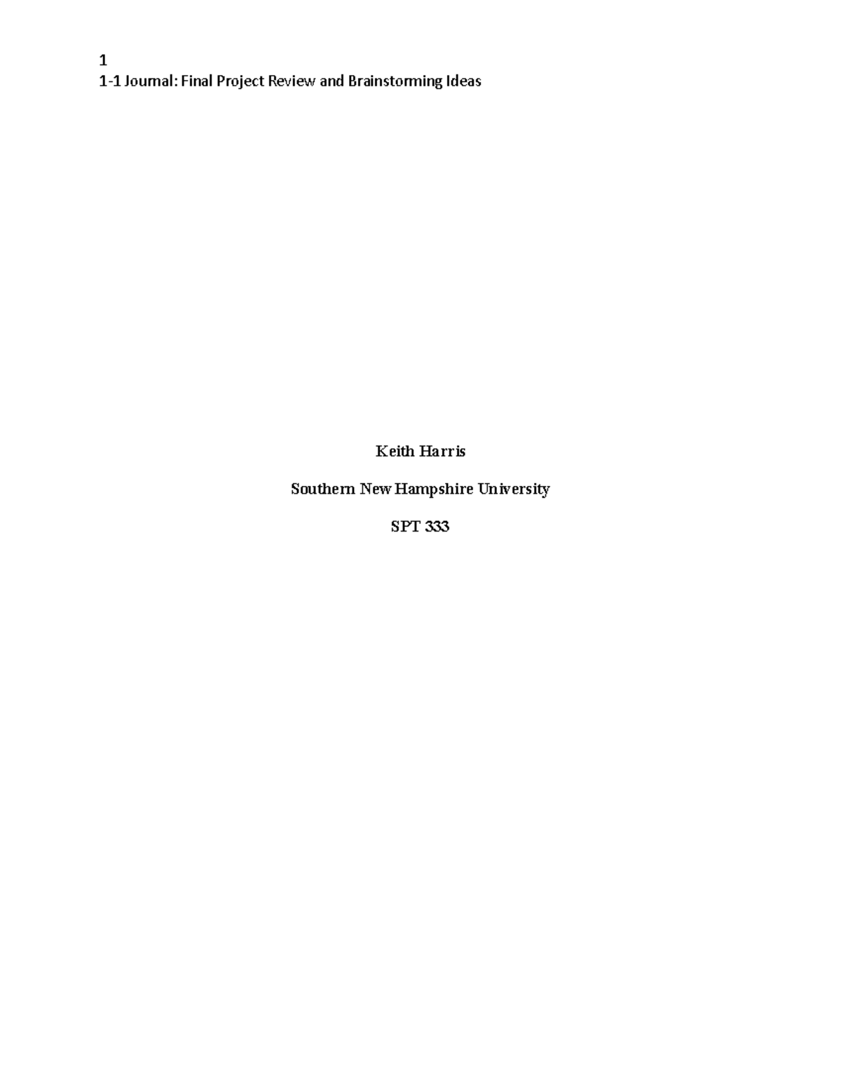 1-1 Journal- Final Project Review and Brainstorming Ideas - For this ...