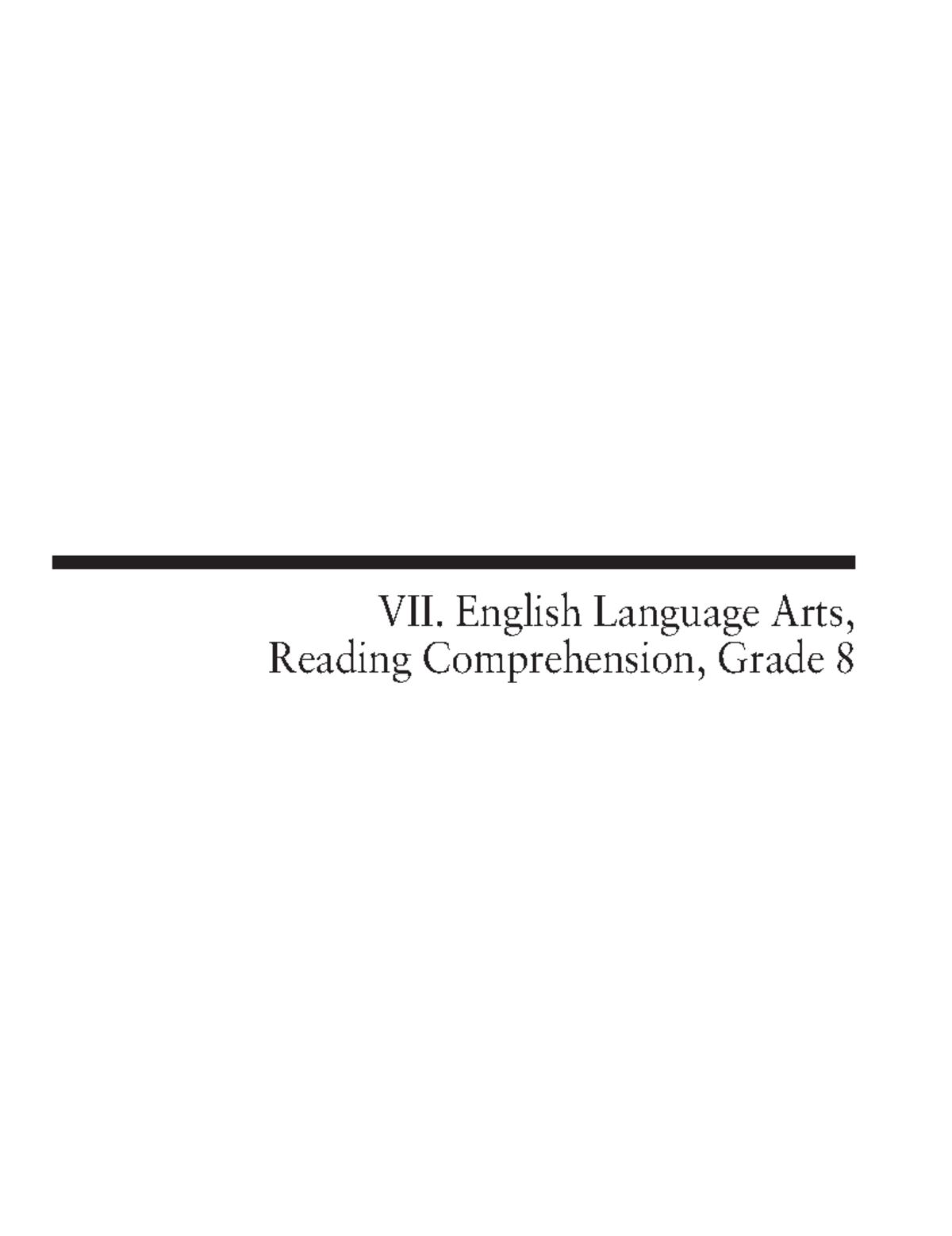 Gr8-ela - VII. English Language Arts, Reading Comprehension, Grade 8 92 ...