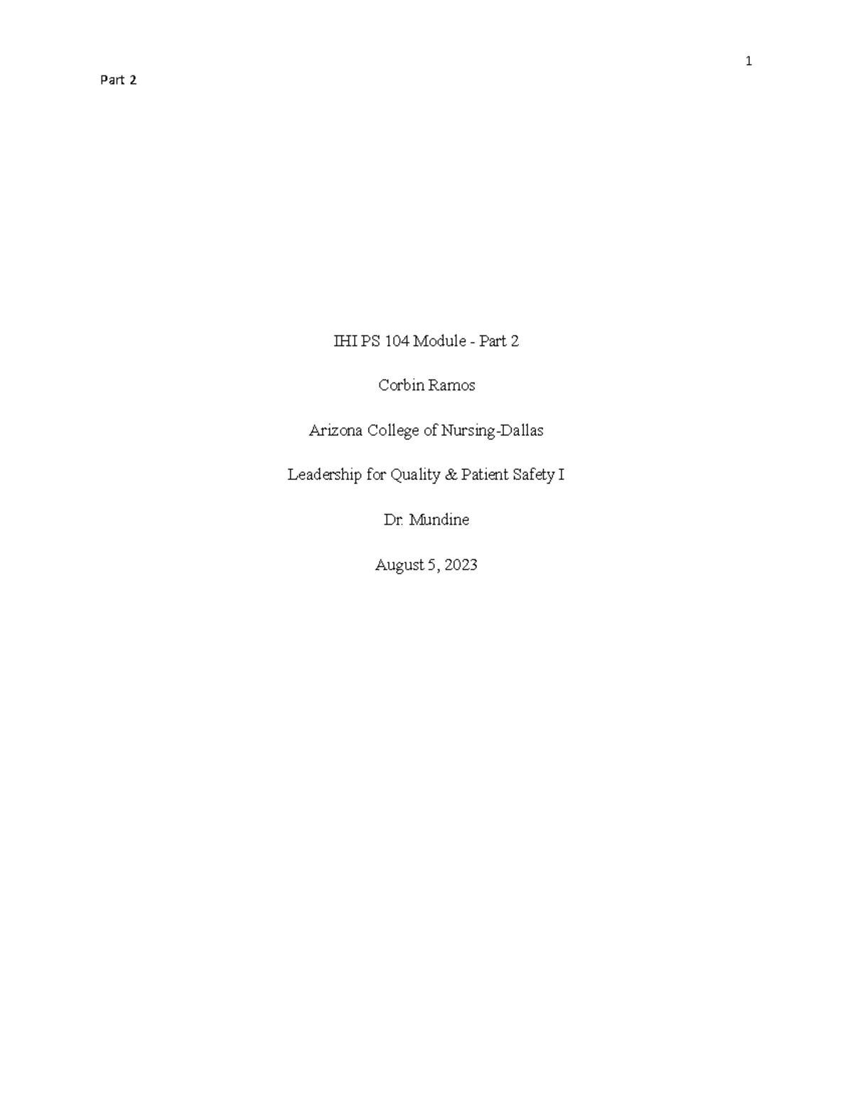 IHI PS 104 Module Part 2 - 1 Part 2 IHI PS 104 Module - Part 2 Corbin ...