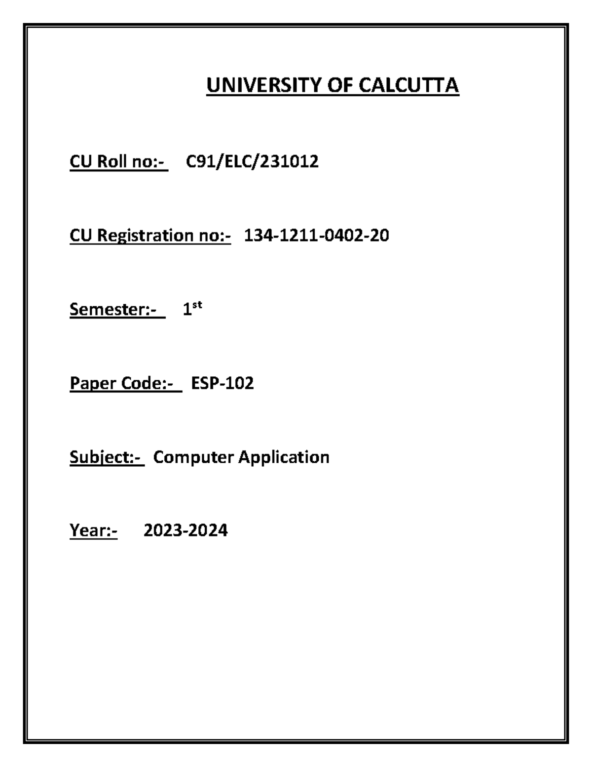 Pg 2 - good - Electronic Science - UNIVERSITY OF CALCUTTA CU Roll no ...