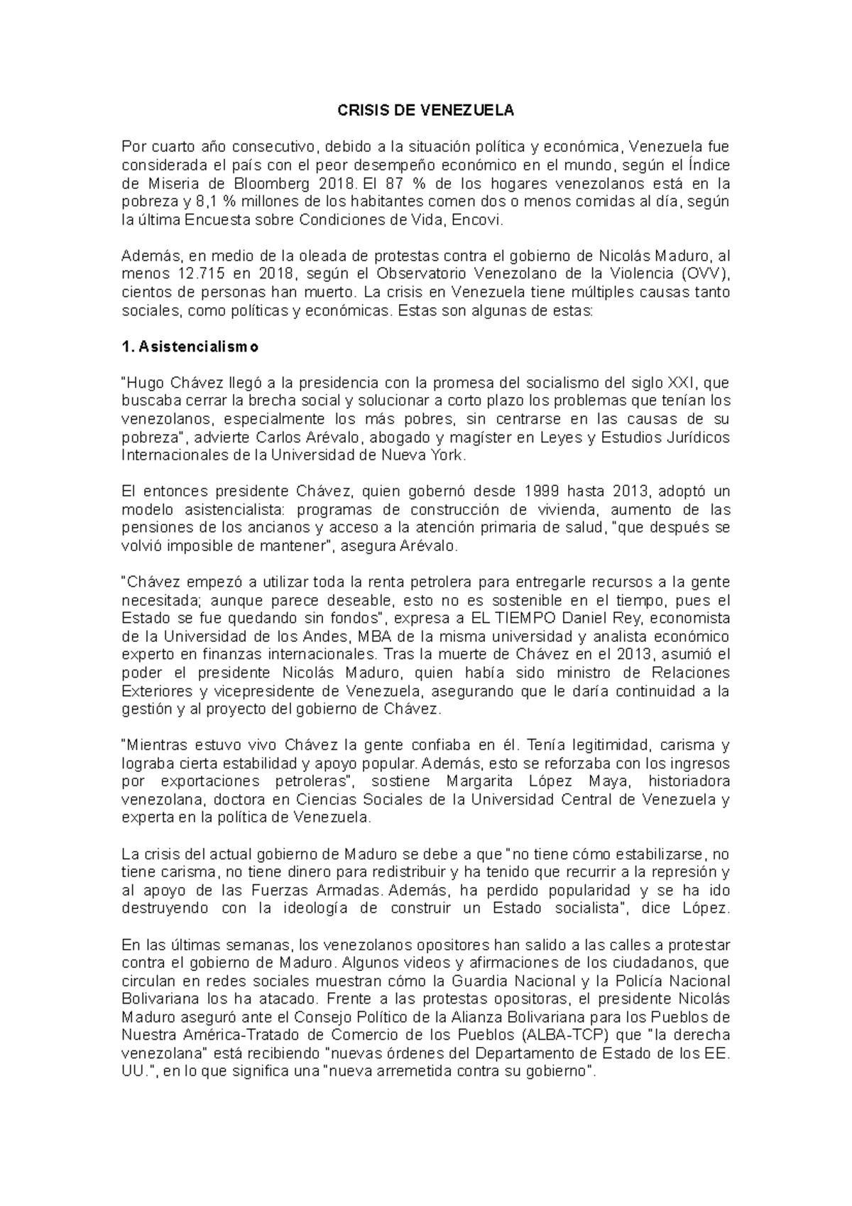 Crisis de Venezuela - CRISIS DE VENEZUELA Por cuarto año consecutivo ...