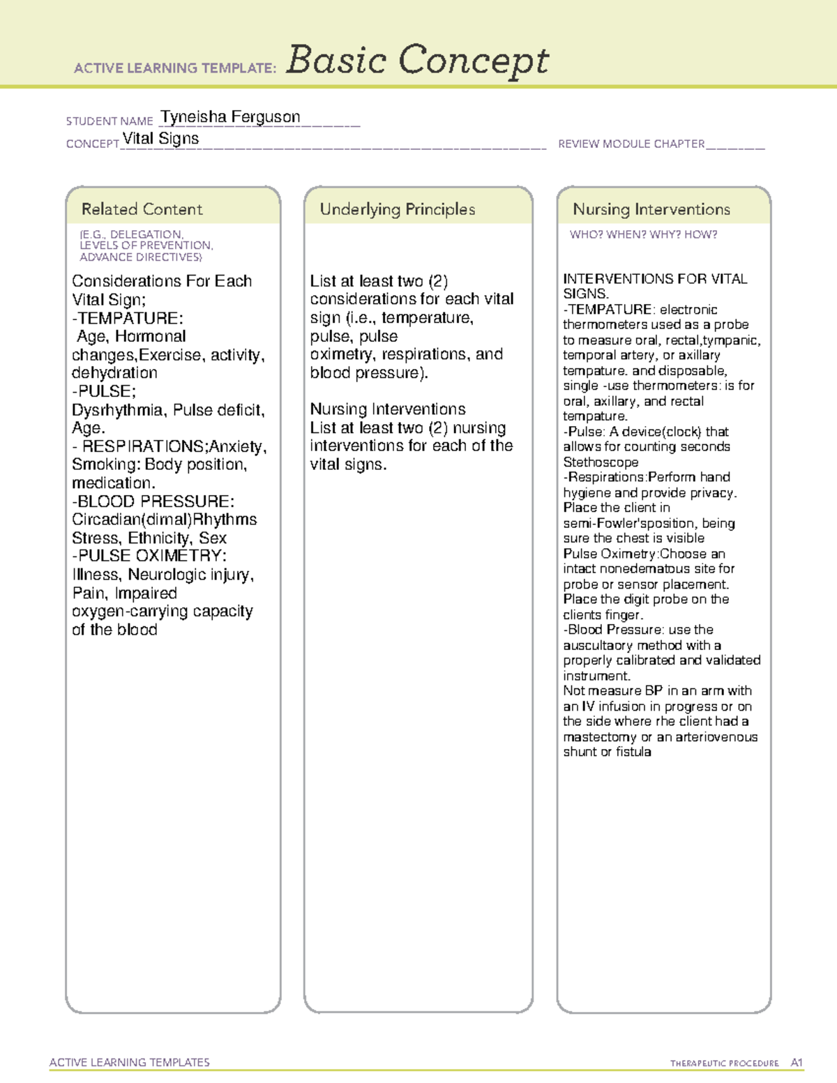 Vital Signs - Templates - N318 - ACTIVE LEARNING TEMPLATES TherapeuTic ...