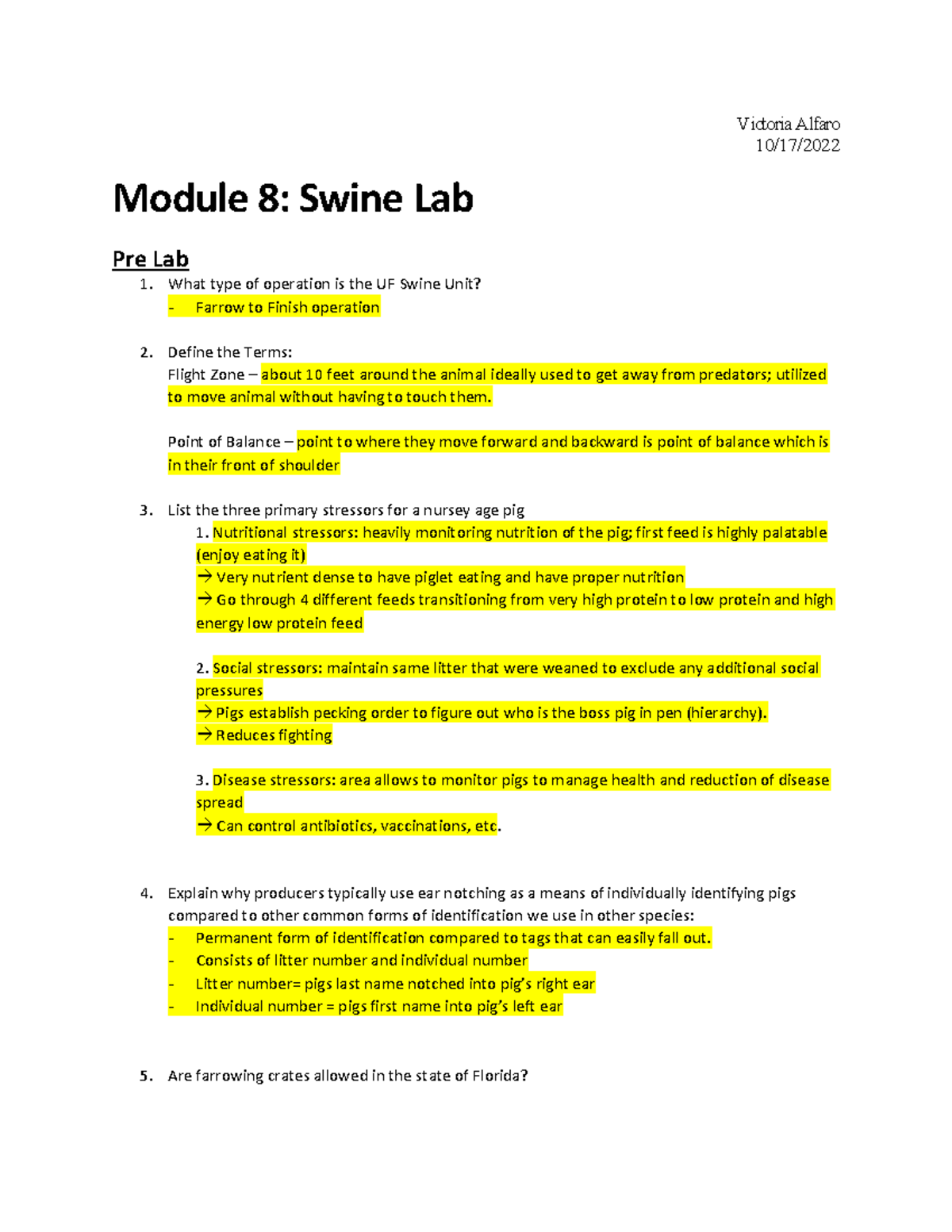 Module 8- Pre-Lab - Victoria Alfaro10/17/ Module 8: Swine Lab Pre Lab ...