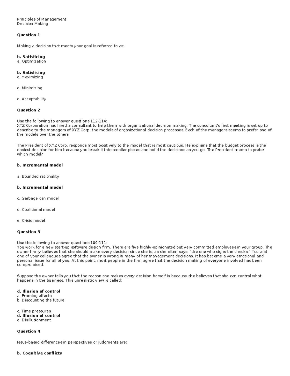 Principles of Management (decision making) - Principles of Management ...