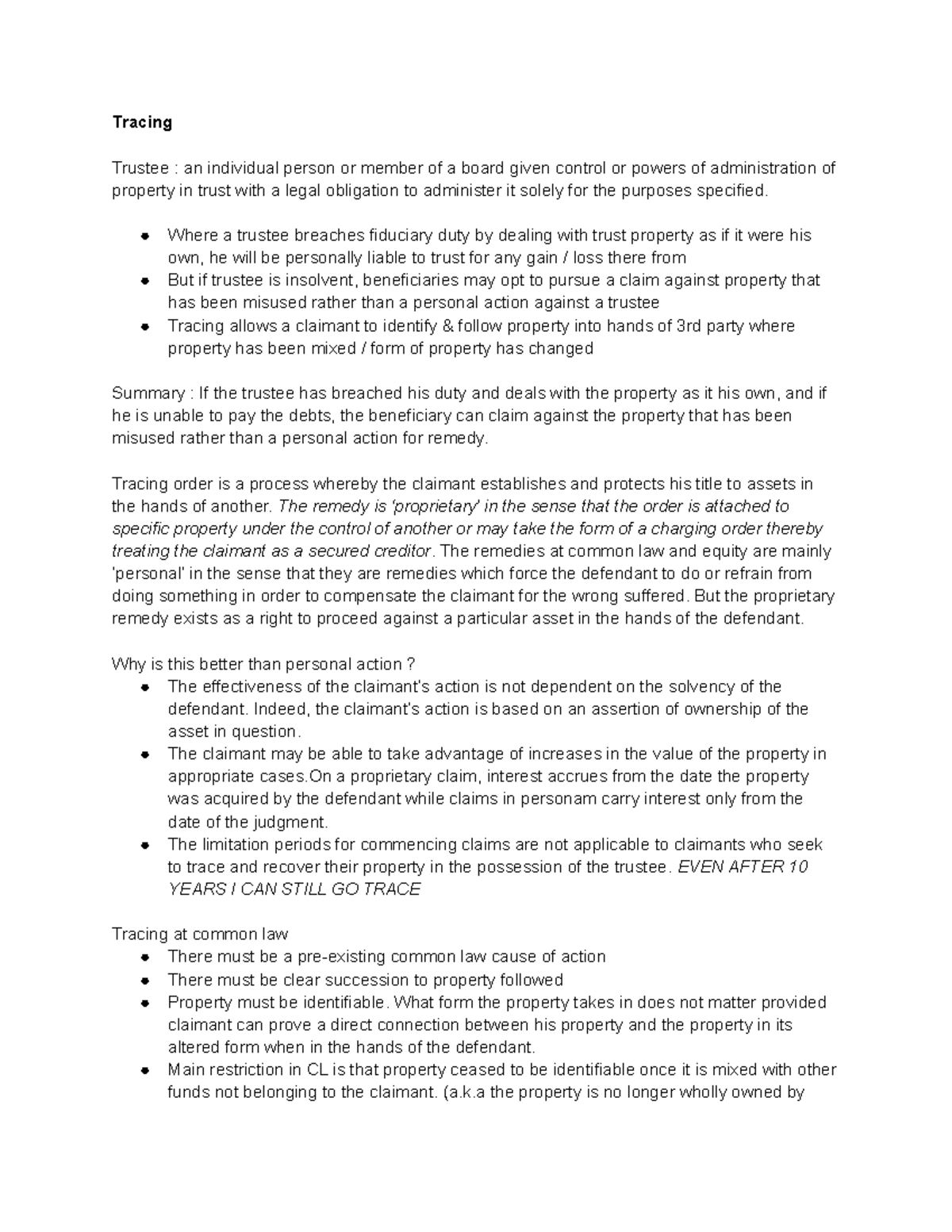 Tracing ENT - Tracing Trustee : an individual person or member of a ...