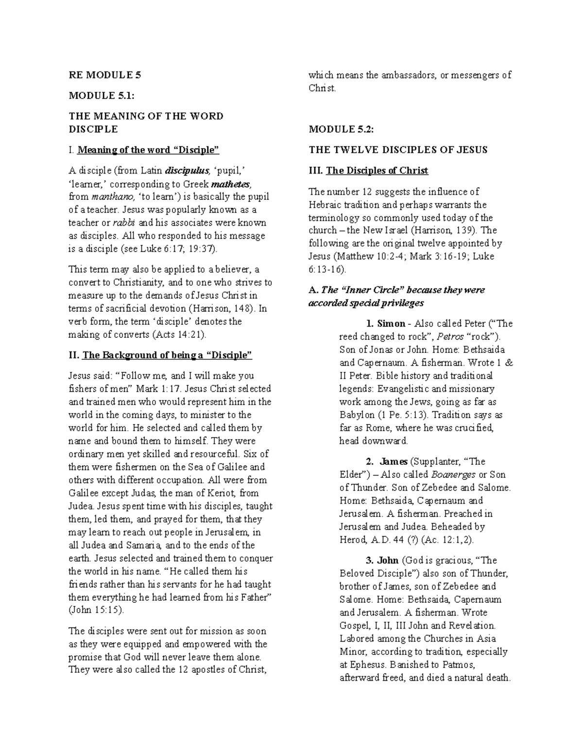 RE- Module-5 - Religion and Ethics - RE MODULE 5 MODULE 5: THE MEANING ...