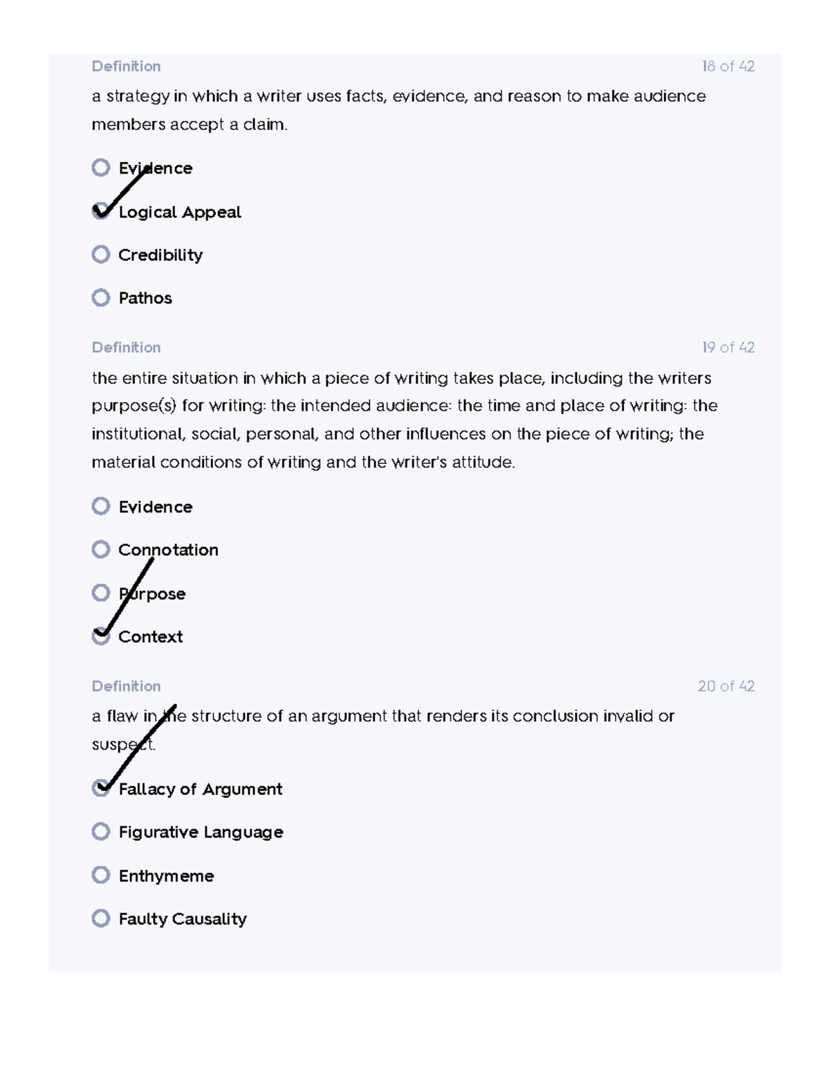 Eng 7 - Practice Quiz - Definition a strategy in which a writer uses ...