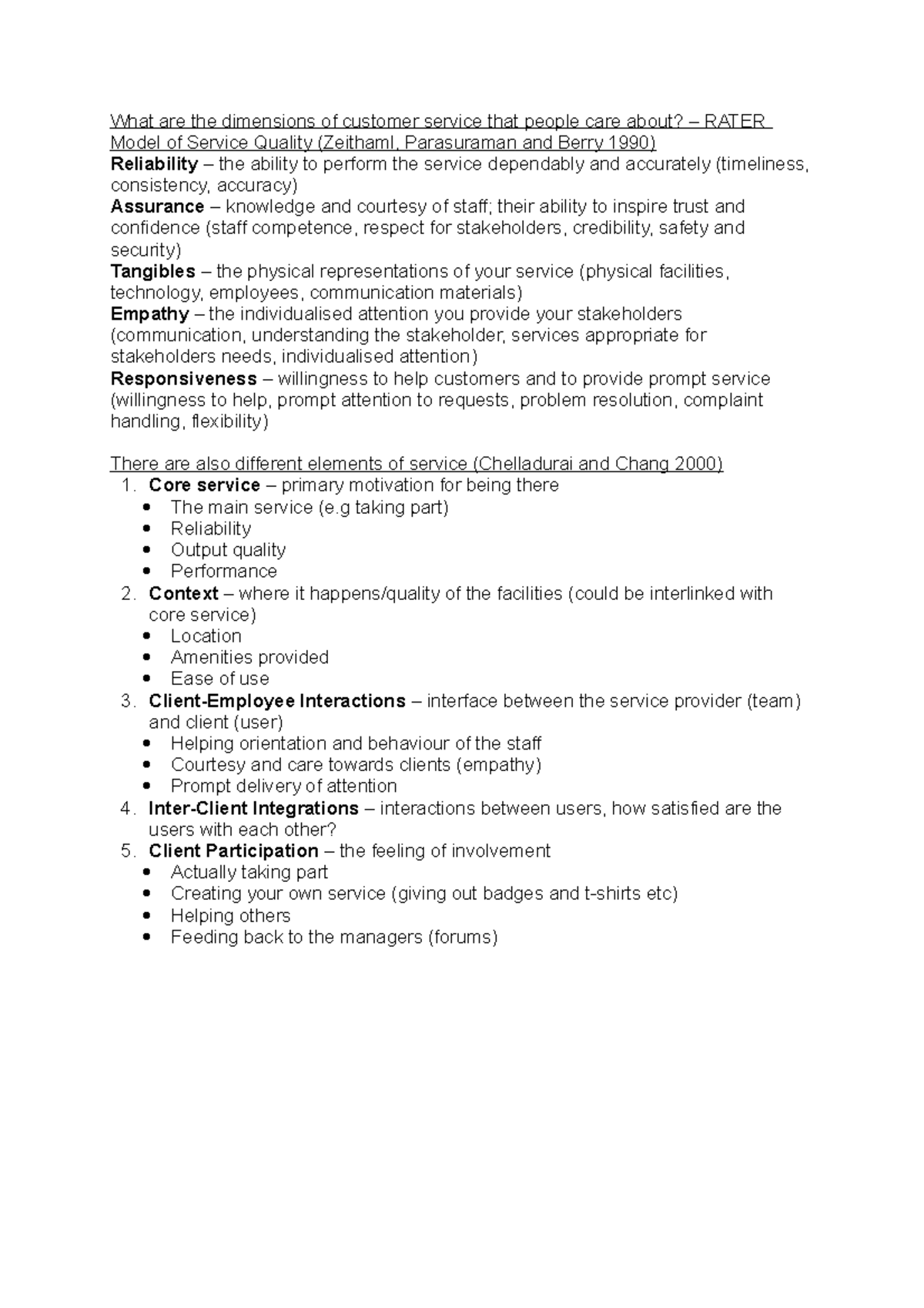 What are the dimensions of customer service that people care about ...