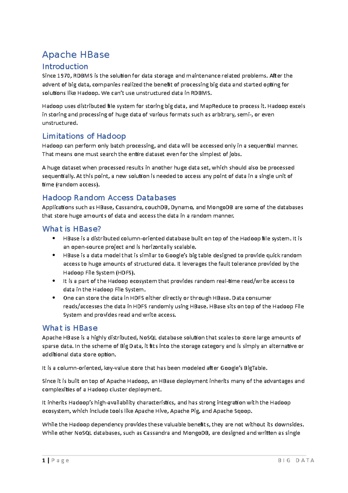 Understanding Big Data Module 03-Hive Pig HBase - Apache HBase ...
