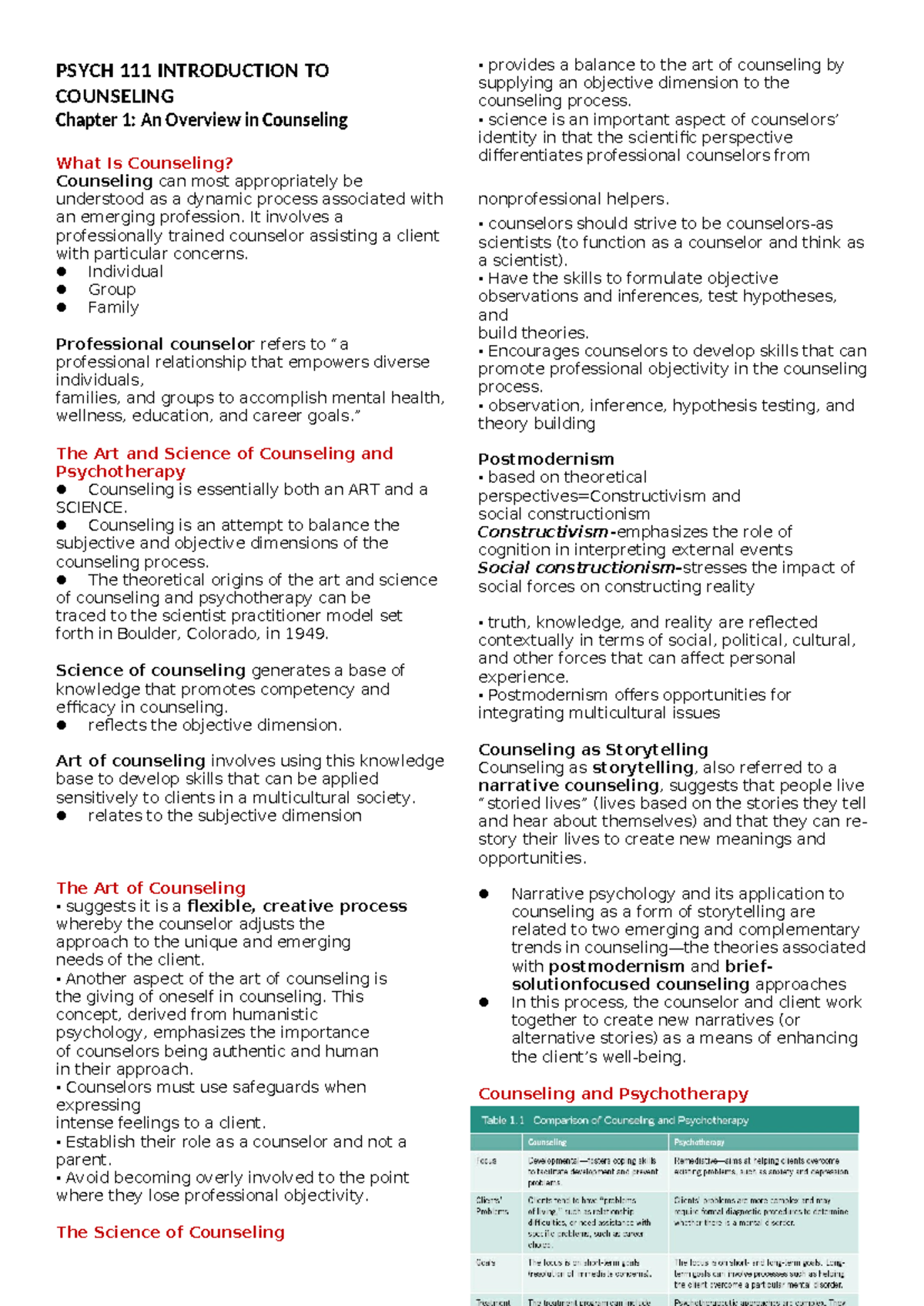 the ravens theme - PSYCH 111 INTRODUCTION TO COUNSELING Chapter 1: An ...