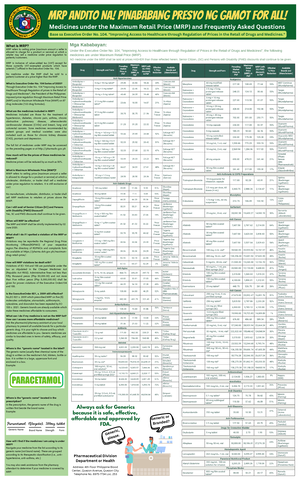 MDRP A4 Size - Pharmacy - Medicines under the Maximum Retail Price (MRP ...