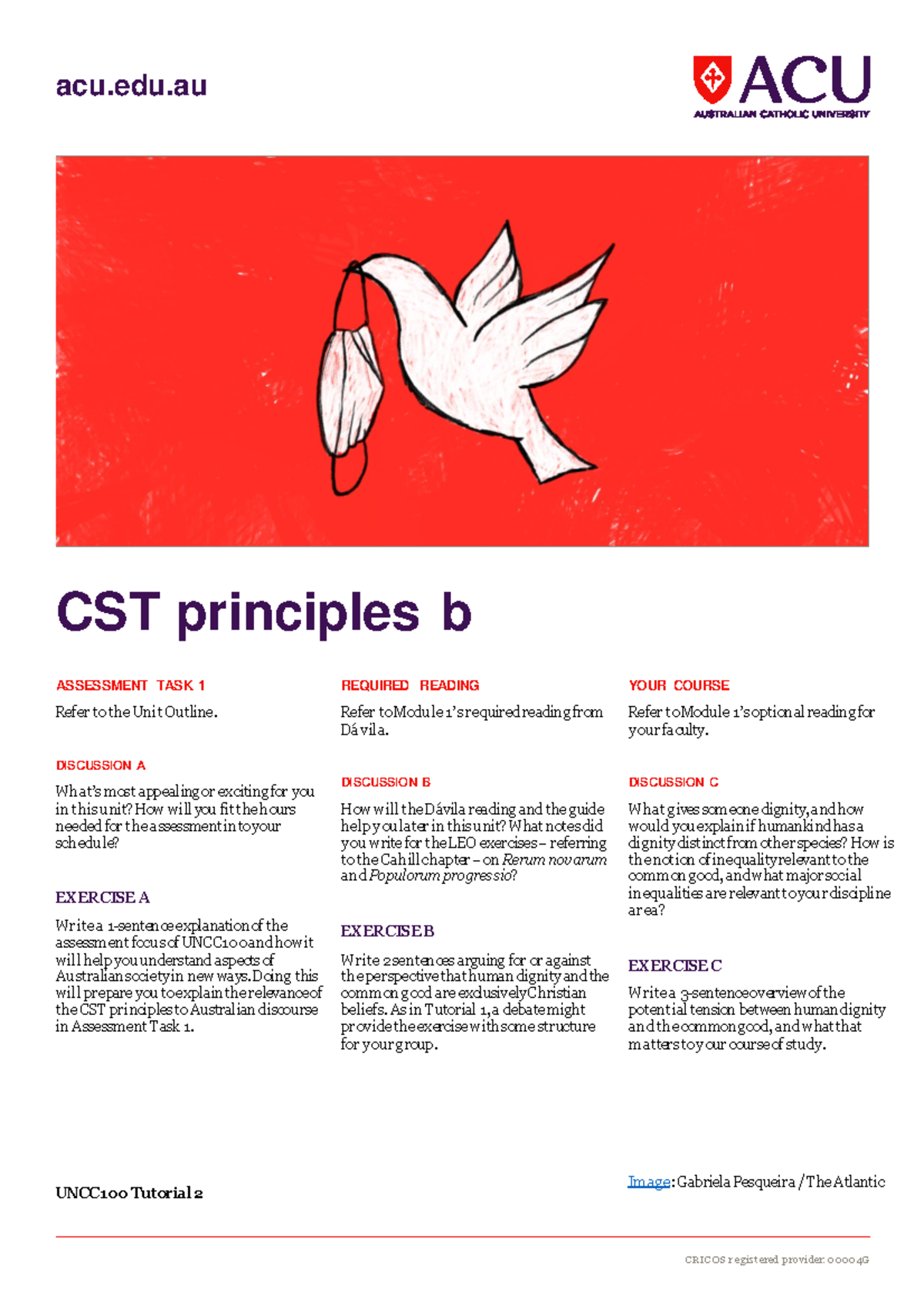 UNCC100 Tutorial 2 Worksheet - acu.edu CRICOS r egist ered provider ...