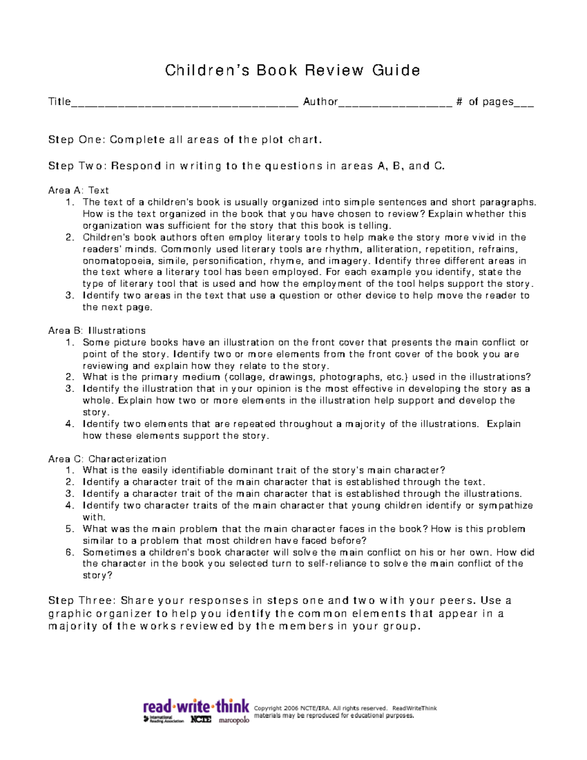 Childrens Book Review Guide - Ch ildr e n ’s Book Re vie w Gu ide Tit ...