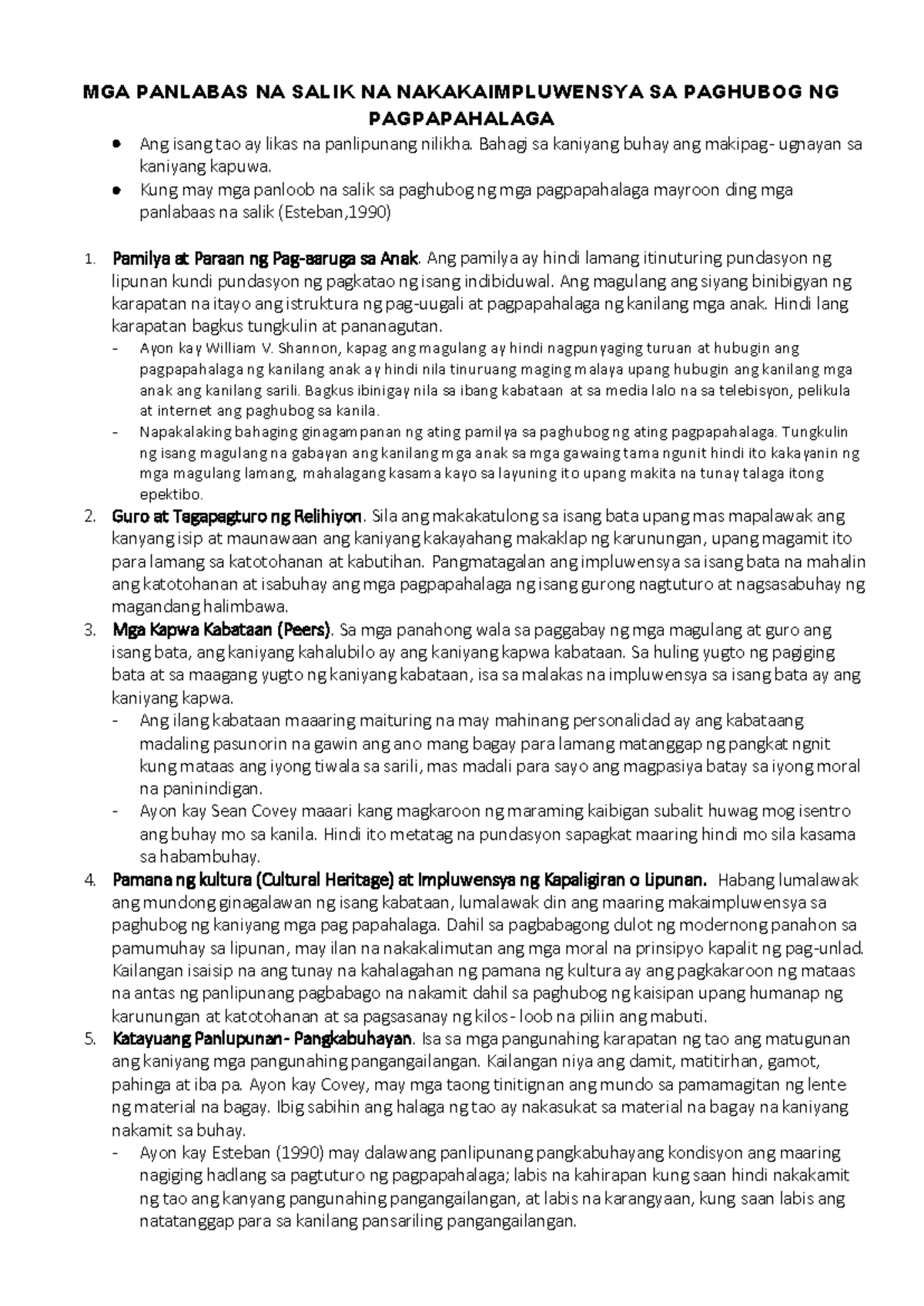 Panlabas na salik notes - MGA PANLABAS NA SALIK NA NAKAKAIMPLUWENSYA SA ...