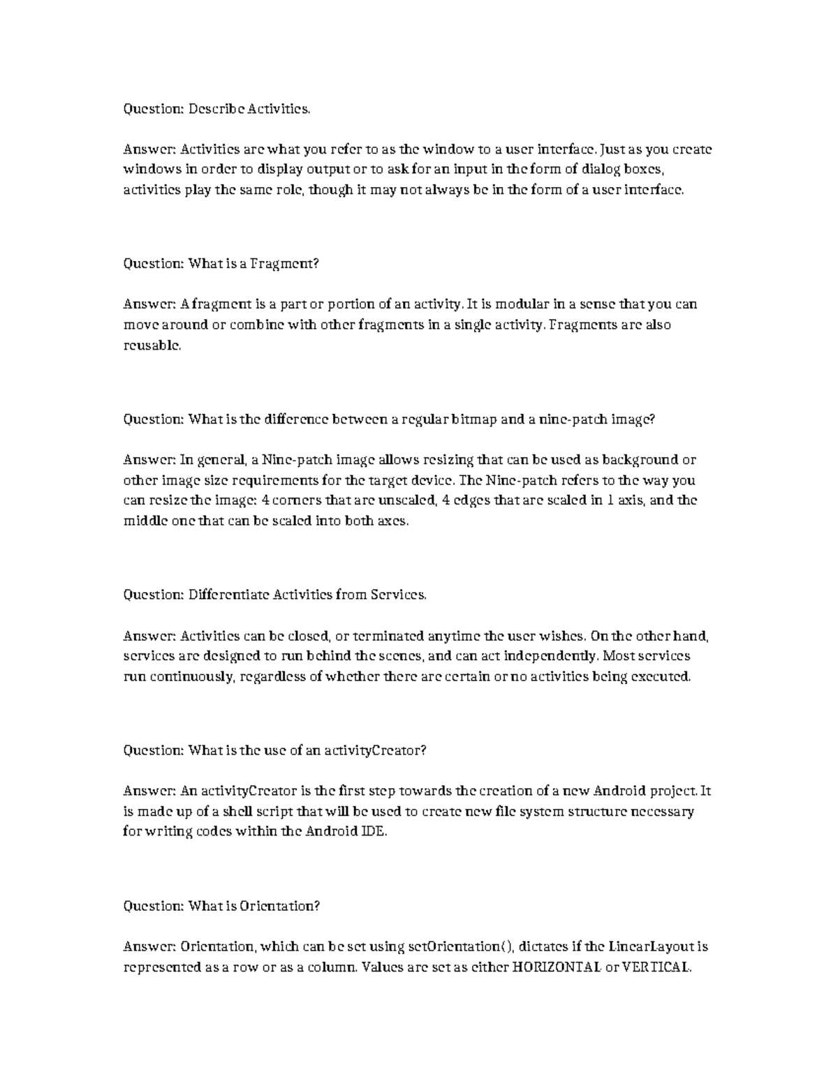 Erical sorosises carbonizes - Question: Describe Activities. Answer ...