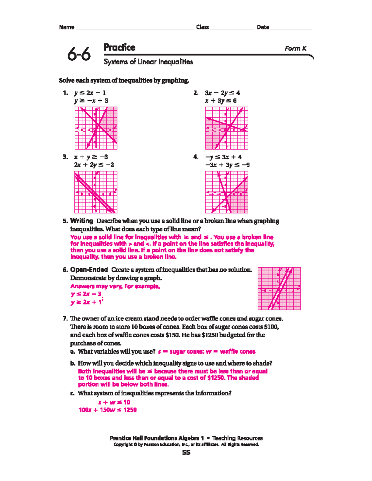 6-6 practice b answers - Help yourself to it - Name Class Date Practice ...