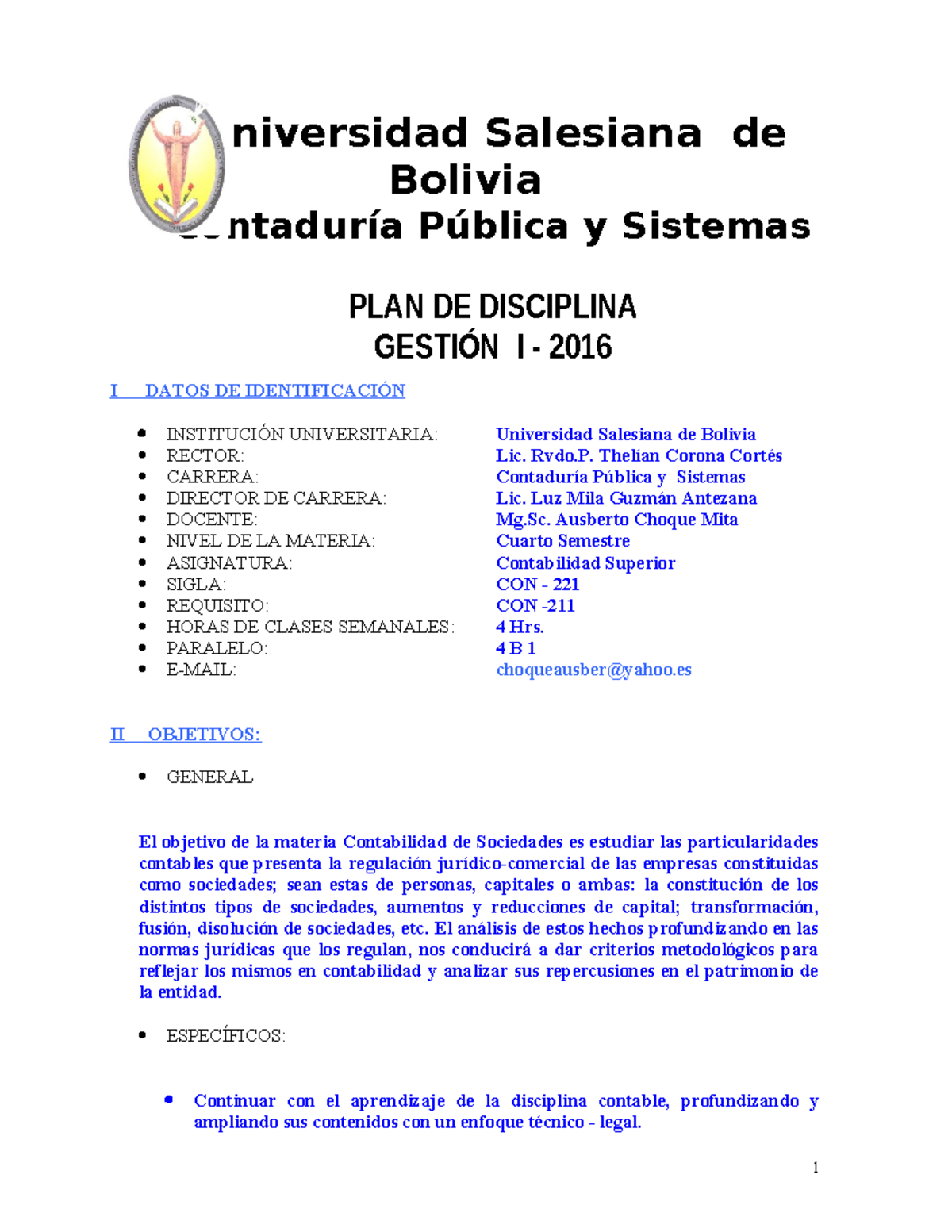 CONT SOC - Universidad Salesiana de Bolivia Contaduría Pública y ...