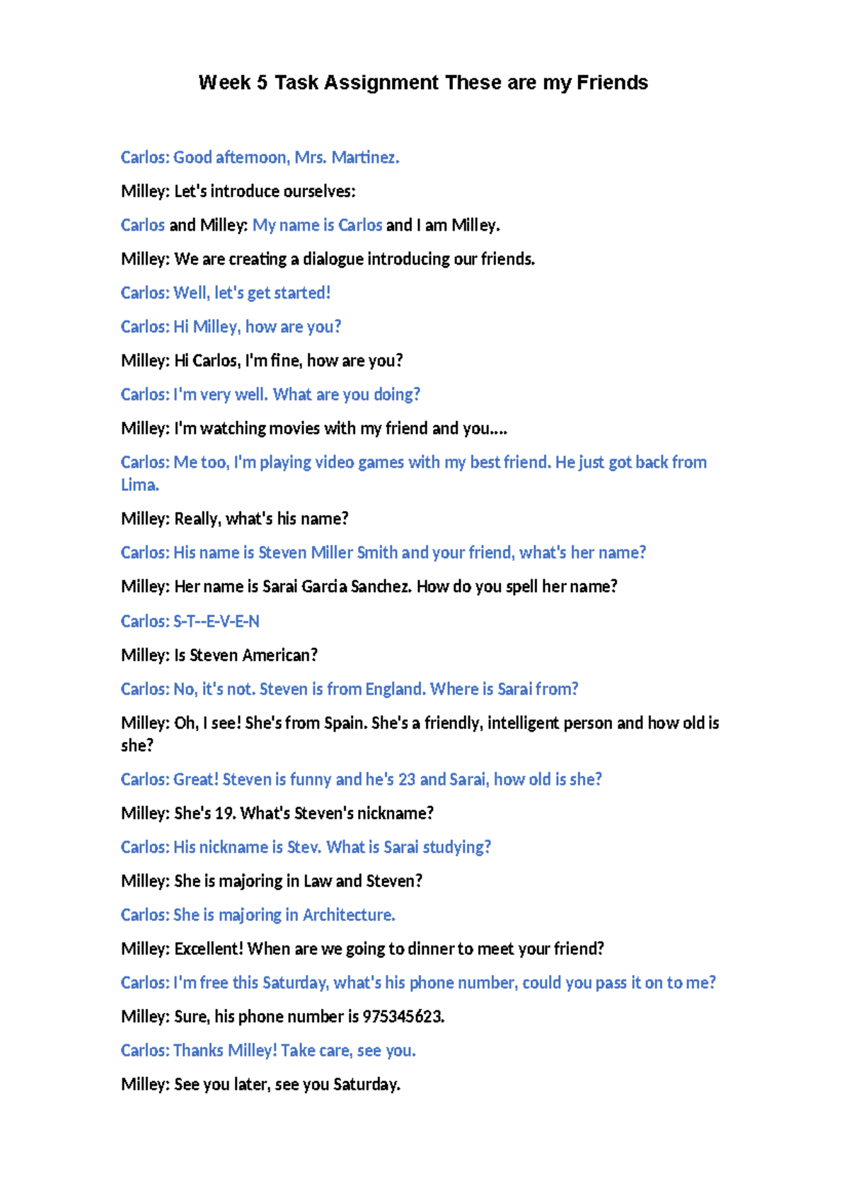 Week 5 Task Assignment These are my Friends - Week 5 Task Assignment ...