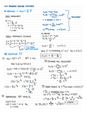 Remainder Estimate for Taylor Series - Chao Ma - 11118 Taylor series ...
